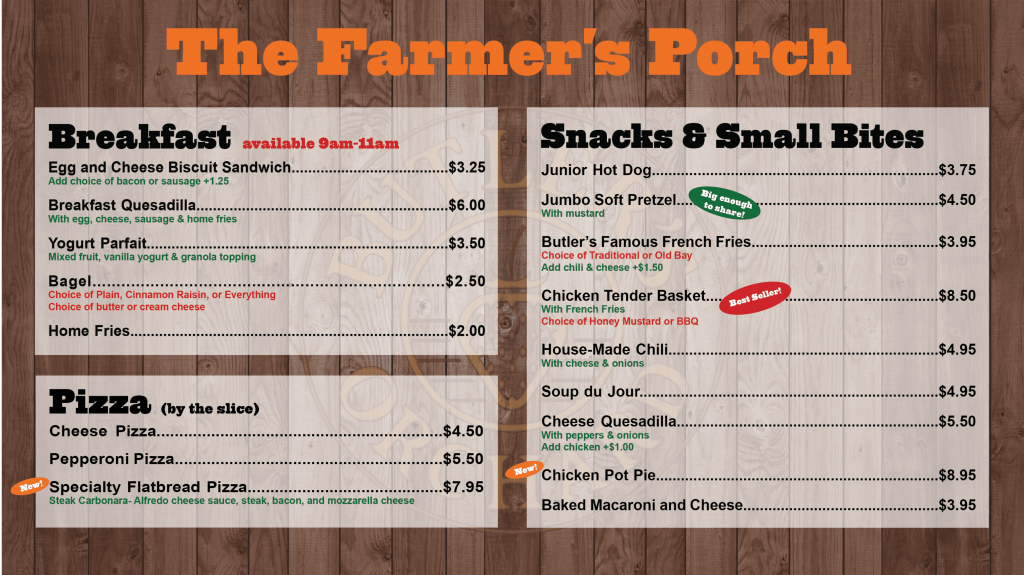 The Farmer's Porch Kitchen - Butler's Orchard
