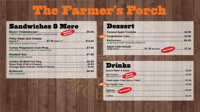 The Farmer's Porch Kitchen - Butler's Orchard