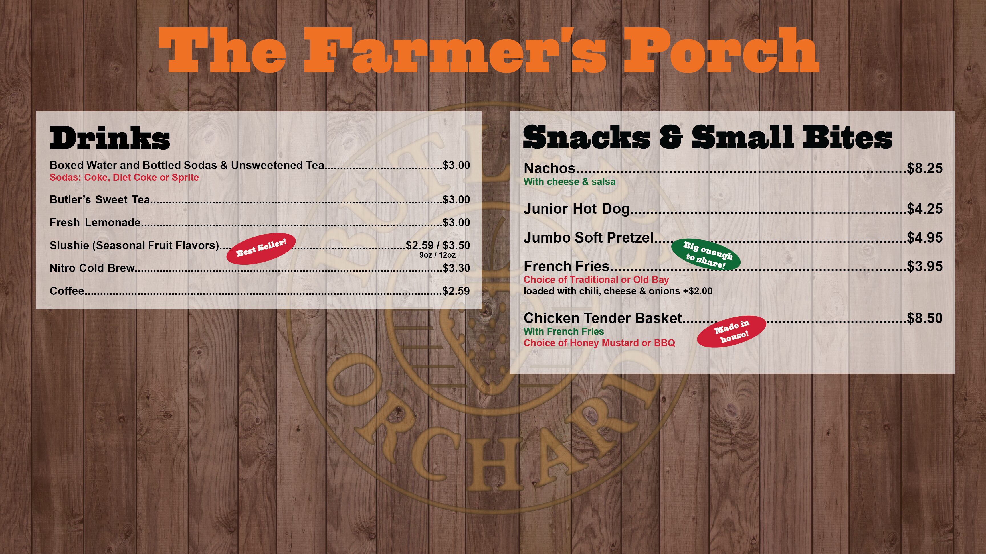The Farmer's Porch Kitchen - Butler's Orchard