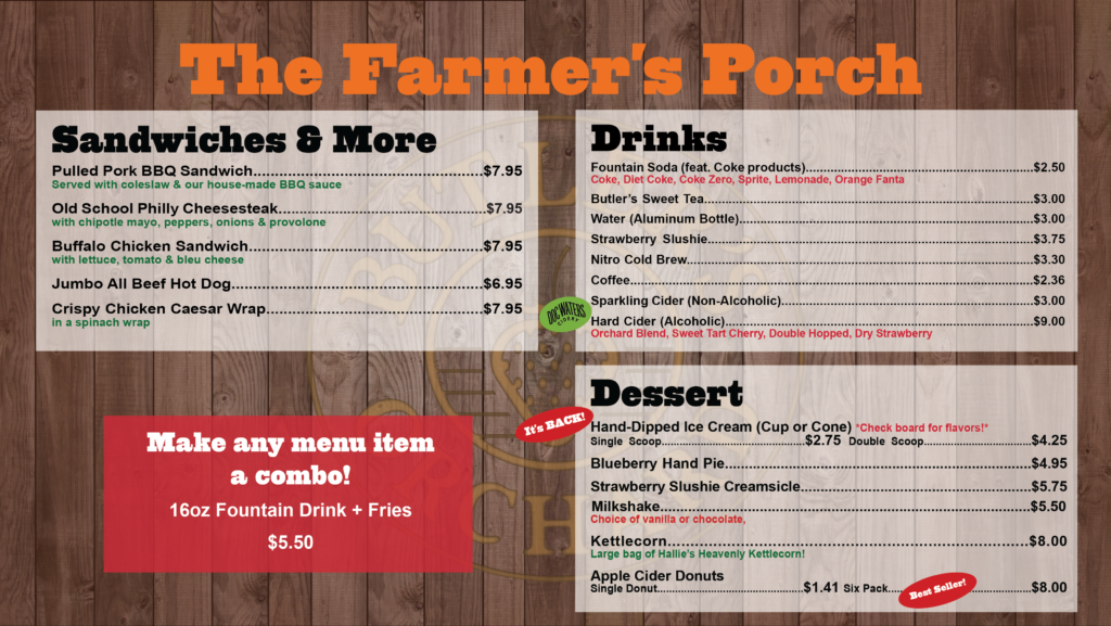 The Farmer's Porch Kitchen - Butler's Orchard